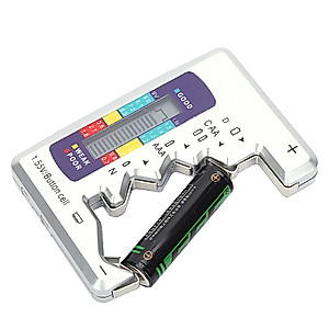 Digital Battery Tester Battery Capacity Detector Checker Measuring Tool 90 x 60mm for Battery Button, AAA, N, C, D, 9V, 1.5V Battery
