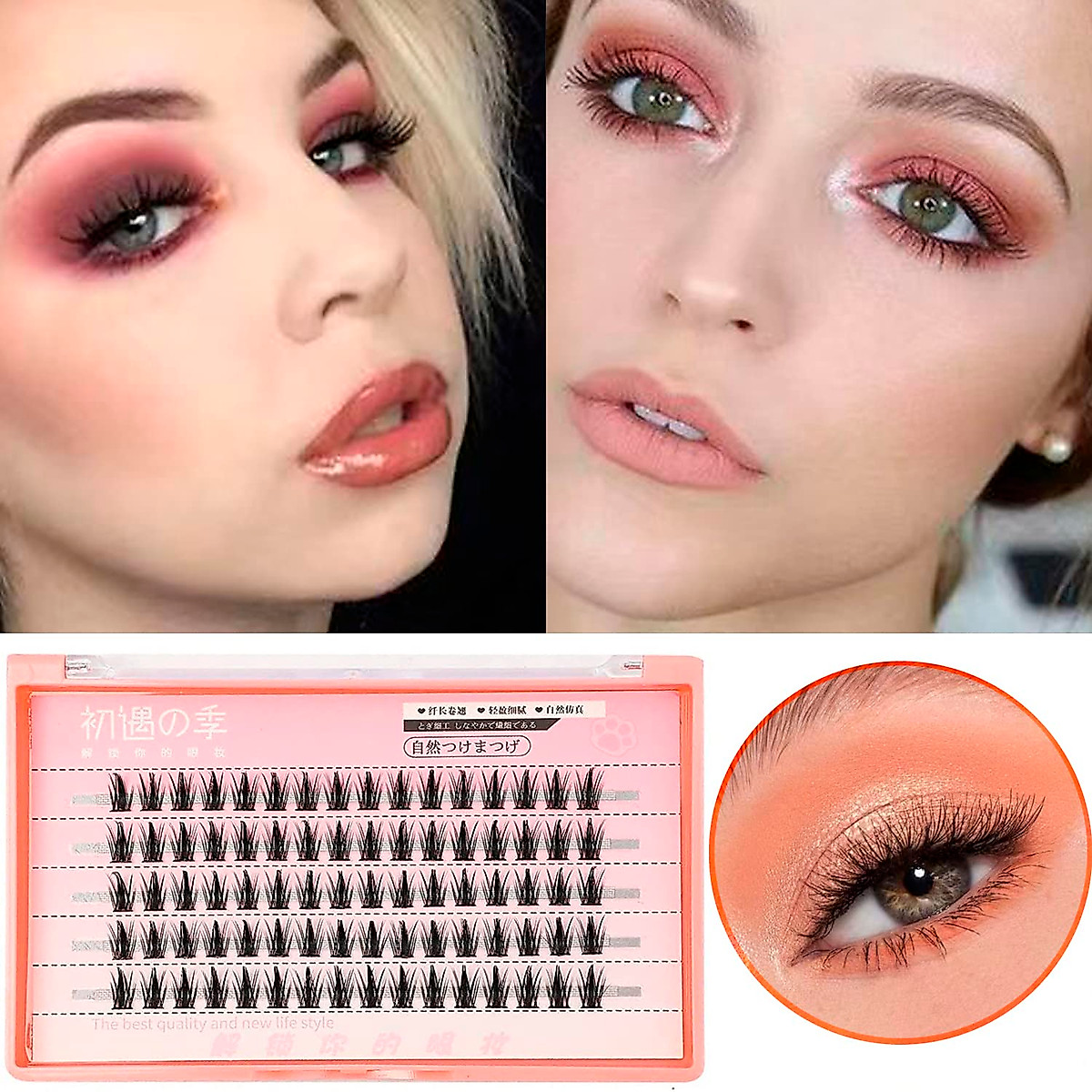 Lash Extensions Kit D Curl Individual Lashes Natural 3D Effect Lashes Set Reusable Eyelash Strip Mixed Individual Faux Mink Lash Clusters Extensions