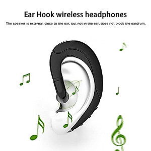 AOCOAKW Ear Hook Bluetooth Headset V5.0 with Mic, Lightweight Painless Singel Ear Wireless Earphones 5 Hrs Playtime for Android Phones/iPhone X/8/7/6, Non Bone Conduction Headphone with Ear Plug