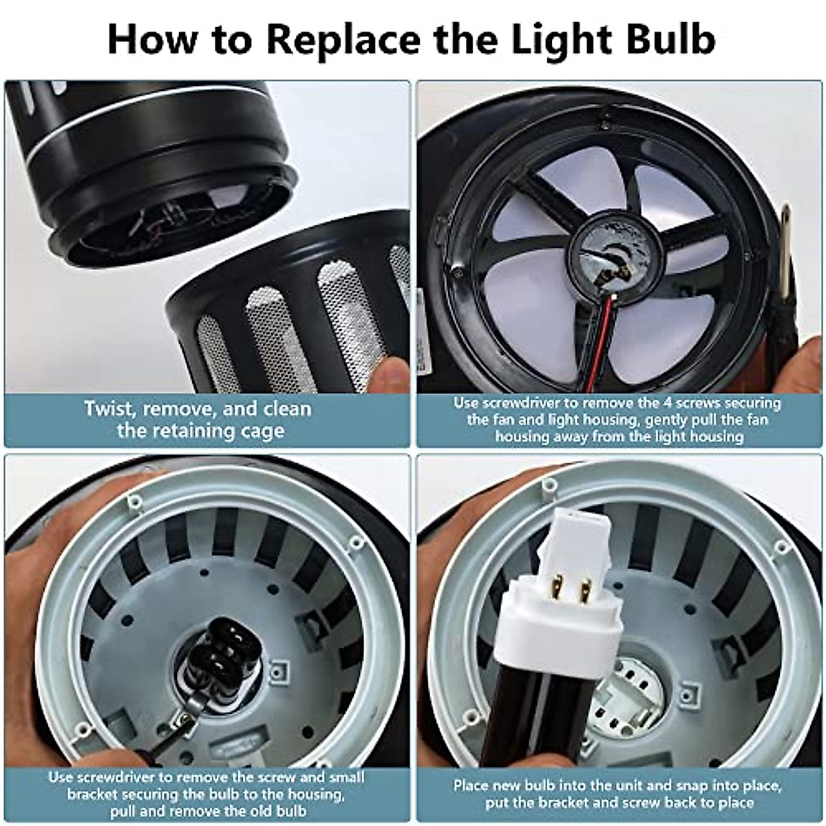 Bug Zapper Replacement fluorescent Bulbs, 2 Pack 41050 Bulbs for DynaTrap DT1050 DT1100 DT1250, 7W UV Light Ultraviolet Mosquito Killer Lamp, 1/2 Acre Trap Replacement Bulb