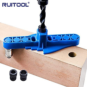 Dowel Jig with Center Scriber 71 Pcs Handheld Dowel Jig Kit Adjustable Punch Locator with Wood Dowels Pins Drill Bits