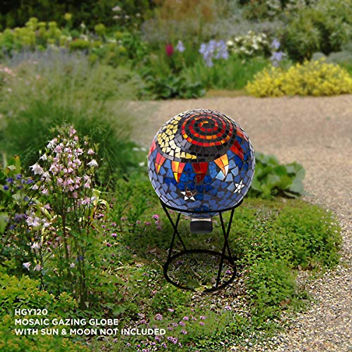 Alpine Corporation SLL1770HH Gazing Globe Metal Stand, 9" L x 9" W x 10" H, Black