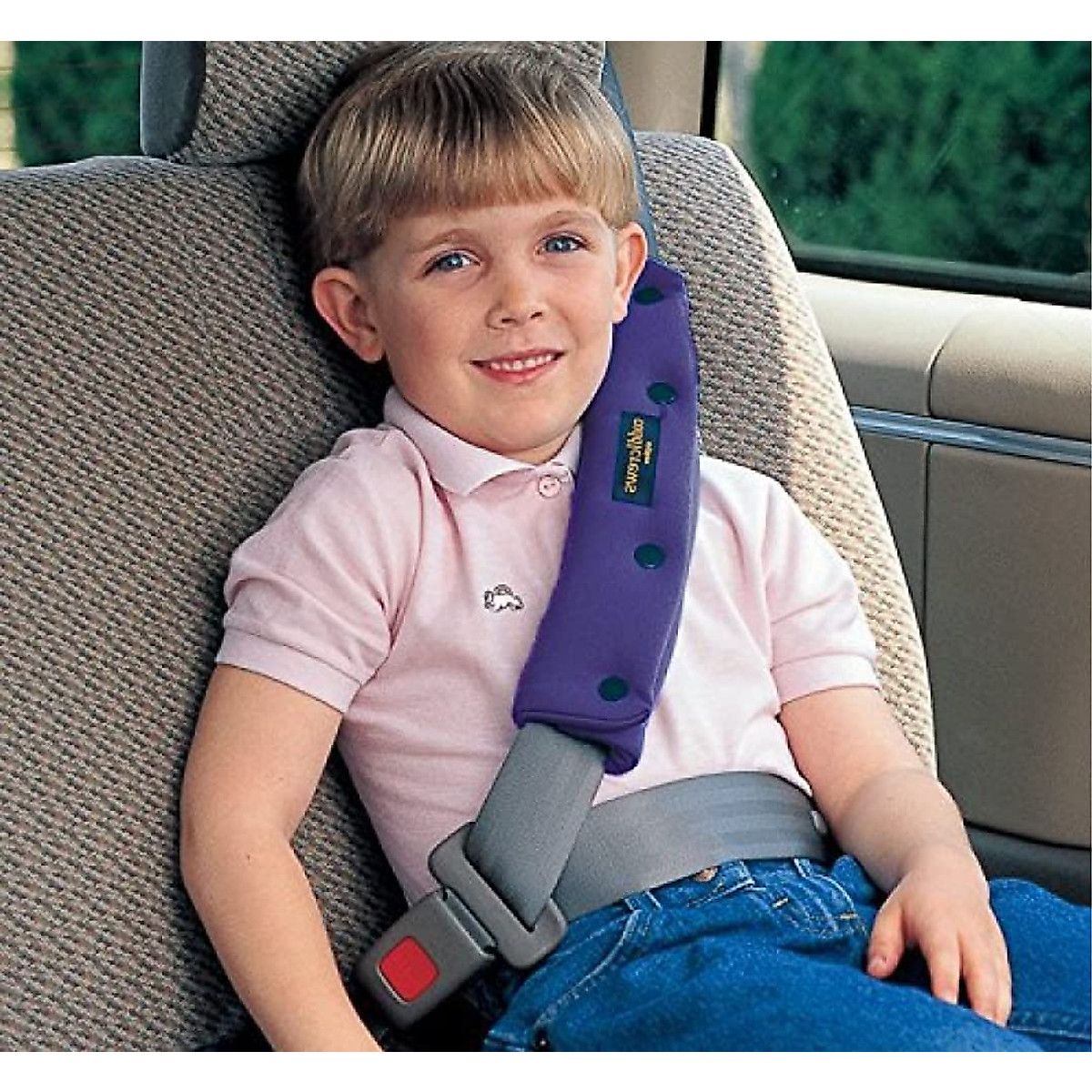APPO Seat Belt Adjuster and Straps Shoulder Pads for Baby Kids, Neck Support Headrest Seatbelt Pillow Cover and Seatbelt Adjuster for Child,Car Seat Strap Cushion Pads for Baby Kids,Purple