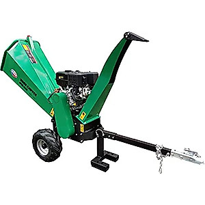 APWC460E Electric Start, Woodchipper Mulcher 16HP JD Engine 460cc Gas Powered Chipper Shredder 2000 RPM Double Edge Blades 6" Feed