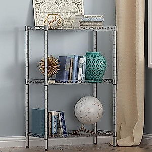 SINGAYE 3 Tier Adjustable Storage Shelf Metal Storage Rack Wire Shelving Unit Storage Shelves Metal 390Lbs Capacity 23.6" L x 14" W x 31.5" H for Pantry Closet Kitchen Laundry Silver