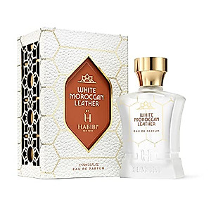 H HABIBI White Moroccan Leather - Eau de Parfum Fragrance for Men - Citrus, Spicy, Woody Fresh Scent. Long-Lasting, Unique Cologne perfect blend, Daytime, office and evening scent