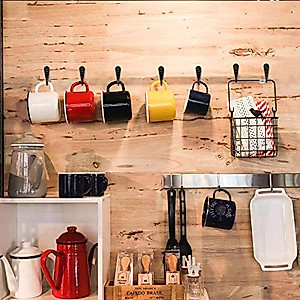 ZAYBOD 15 Pcs Black Wall Mounted Coat Hooks, Hanger Hook with 30 Pieces Screws for Hanging Hat, Towel, Key, Robe, Coats, Scarf, Bag, Cap, Coffee Cup, Mugs