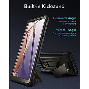 YOUMAKER Kickstand Case for Galaxy Note 9, Full Body with Built-in Screen Protector Heavy Duty Protection Shockproof Rugged Cover for Samsung Galaxy Note 9 6.4 Inch - Gun Metal/Black