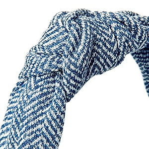 Black Diamond TWIST KNOT HEADBAND AND 2 SCRUNCHIES SET (Blue Ribbed Knit)