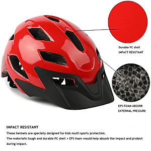 Kids Helmet, Exclusky Kids Bike Helmet Adjustable Safety Lightweight Children Bicycle Helmet for Kids Skating Cycling Scooter Boys and Girls Bicycle Helmets Ages 5-14