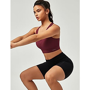 Ewedoos High Impact Sports Bras for Women High Support Push up Sports Bra Racerback Sports Bras Workout Bra Running Bra Maroon