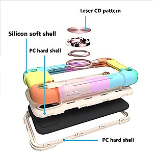 Cookiver for iPhone X/iPhone Xs Case 5.8 Inch with Ring Stand, with 2 Pack Glass Screen Protector,Heavy-Duty Shockproof Rugged Military Grade Cover with Magnetic Car Mount (Rainbow Pink)