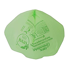 UNNI 100% Compostable Bags, 13 Gallon, 49.2 Liter, 50 Count, Heavy Duty 0.85 Mil, Tall Kitchen Food Scrap Waste Bags, ASTM D6400, EN 13432, US BPI and Europe OK Compost Home Certified, San Francisco