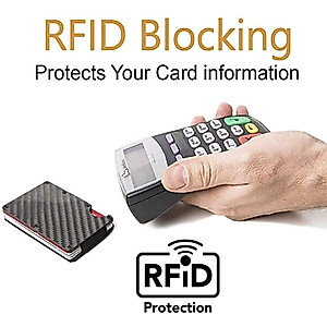 Psyco Tropix Carbon Fiber Wallet - Metal Wallet - Minimalist Wallet - RFID Blocking Front Pocket Wallet - Carbon Fiber Money Clip - Card Holder - Thin Wallet