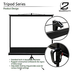 Elite Screens Tripod Series, 120-inch Adjustable Multi Aspect Ratio 16:9 Portable Indoor Outdoor Projector Screen, 8K / 4K Ultra HD 3D Ready, US Based Company 2-YEAR WARRANTY, T120UWV1 - Black