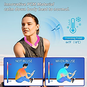 Maginno Neck Cooler, Wearable Cooling Tube Cool Neck Wraps for Extremely Hot Weather & Summer Heat, Hands Free Cold Ice Pack Gel for Outdoor Workers, Sports, Relief for Hot Flashes or Fever (Pink)