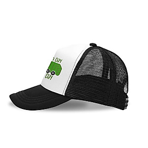 Trash Day Best Day I Love Trash Garbage Trucks Youth Adjustable Mesh Hats Baseball Trucker Cap for Boys and Girls (One Size)