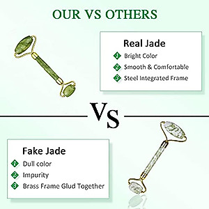 Women's Beauty Tools Jade Roller Two Piece Set Natural Jade For Face - Reduce Wrinkles and Age Puffy Eyes, Firms Skin
