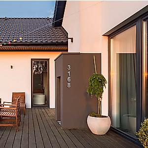 Fitous 6 inch Floating House Number For Outside, Stainless Steel Metal Modern Address Sign Numbers for Mailbox,Home Door,Warehouse Silver Number 4