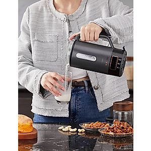 INTASTING Automatic Nut Milk Maker, Glass Inner, Homemade Almond, Oats, Etc Grain, Soy Milk Machine with 6 Preset, Keep Warm, Delay, Boil Water, Blende, Self-Clean, Boil-Dry Protection, Easy Clean