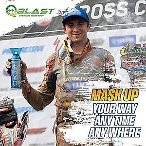 O2 Blast 95-99% Pure Oxygen, 10 Liter Portable Can 5 Pack with Custom Breathing Mask, Increase Stamina & Reduce Recovery Time, Ideal for High Altitude & Sports Recovery