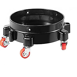 SGCB 5 Gallon Bucket Dolly 11.5'' Car Washing & Auto Detailing Bucket Dolly with Heavy Duty 360 Degree Wheel Swivel Casters for Smoother Maneuvering Black