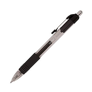 Office Depot Soft-Grip Retractable Gel Pens, Extra-Fine Point, 0.5 mm, Transparent Black Barrel, Black Ink, Pack Of 12 Pens