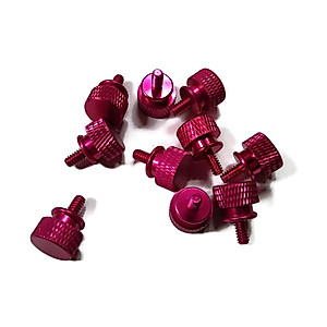 Primeonly27 10x Anodized Aluminum Computer Case Thumbscrews 6-32 Thread Computer Cover Power Supply PCI Slots Hard Drives DIY Pink