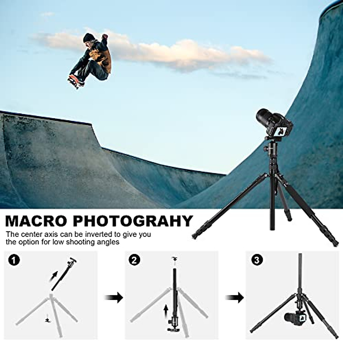 Camera Tripod, 80/84 inches Heavy Duty Tripod for Camera and Phone, 82" Camera Monopod Tripod, DSLR Binoculars Spotting Scope Camcorders Video Tripod Stand, 360 Degree Ball Head, 35 lbs Loads
