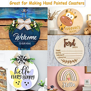 12 Inch Wood Circles for Crafts, 10Pcs Unfinished Wood Rounds for Cricut Projects, Burning, Painting, Door Hanger, DIY St. Patrick's Day Crafts Home Decor(10PCS)