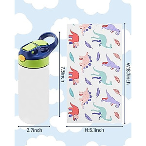 OFFNOVA 12oz Kids Sublimation Tumbler, 8 Pack Kids Sublimation Water Bottle Blank with Handle, Children Sublimation tumblers Cups for Milk, Soda, Juice, Drinks