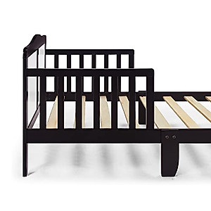 Olive & Opie Birdie Toddler Bed, Espresso/White