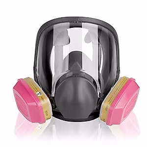 WjjWff Full Face Respirator Mask - Gas Mask With 60926 Activated Carbon Air Filter，For epoxy resin，grinding, hazardous waste handling, paint preparation, petrochemical, pharmaceuticals, welding