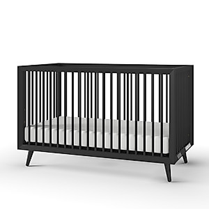 Child Craft Cranbrook 4-in-1 Convertible Crib, Baby Crib Converts to Day Bed, Toddler Bed and Full Size Bed, 3 Adjustable Mattress Positions, Non-Toxic, Baby Safe Finish (Ebony)