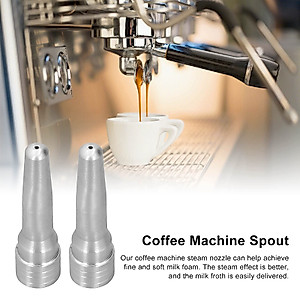 2Pcs Coffee Machine Steam Nozzle,Stainless Steel Coffee Machine Steam Nozzle Stainless Steel Milk Foam Steam Nozzle Suitable for Home Kitchen Cafe Milk Tea Shop