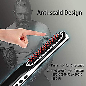 Beard Straightener, Beard Straightening Comb with Cordless/Mini Sized/Auto Shut Off for Traveling, Home, Dating