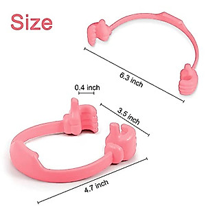LucyPhy 2 Pack Thumbs up Cell Phone Holder, Adjustable Silicone Tablet Stand, Multi Colors Portable Desktop OK Stands Compatible for Smart Phones iPhone iPad Mini Huawei Samsung (White and Pink)