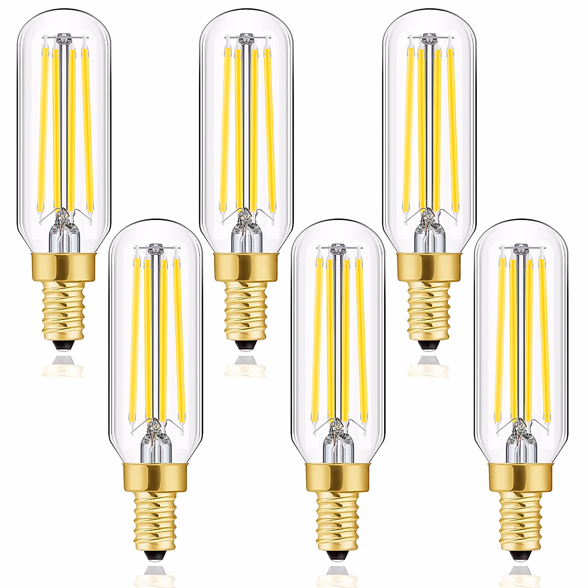 E12 LED Dimmable 8W Equal 100 watt Daylight 4000K T6 T25 E12 Candelabra Bulb for Chandeliers,Ceiling Fan,Pendant,Wall sconces AC120V 800LM e12 Light Bulb 6Pack
