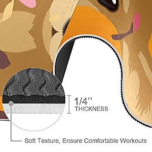 Yoga Mat, Yoga Mats for Home Workout, Workout Mat, Exercise Mats, Pilates Mat, Dog and Flower Floral Colorful