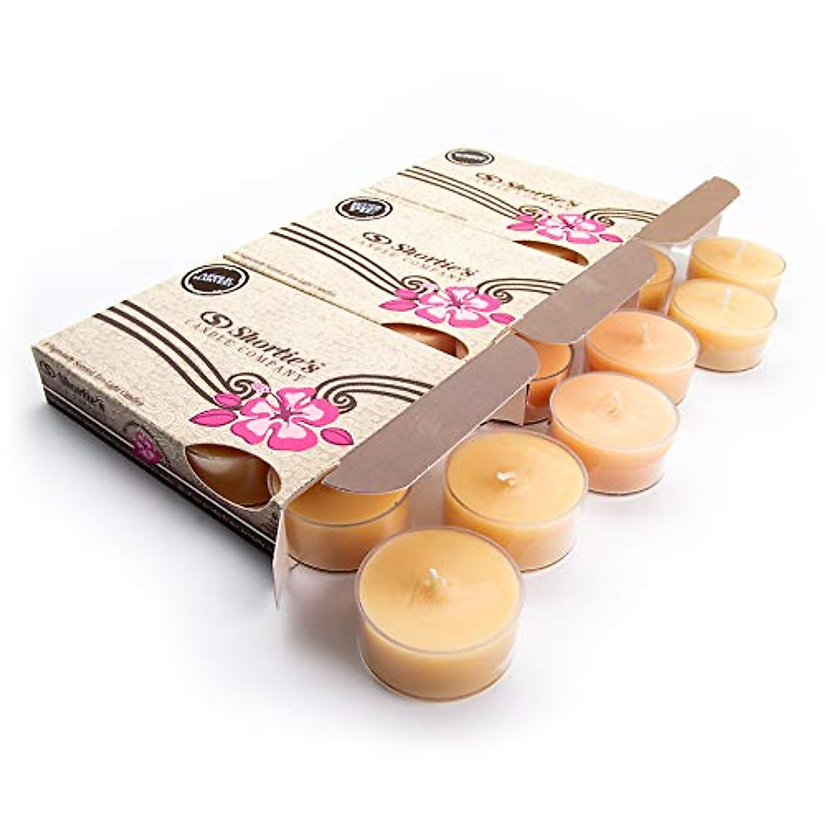 Shortie's Candle Company Fall Premium Tealight Candles Variety 3 Pack (18 Highly Scented Tea Lights) - Pumpkin Souffle, Butter Pecan Pie, Apple Harvest - Made with Natural Fragrance Oils - Collection