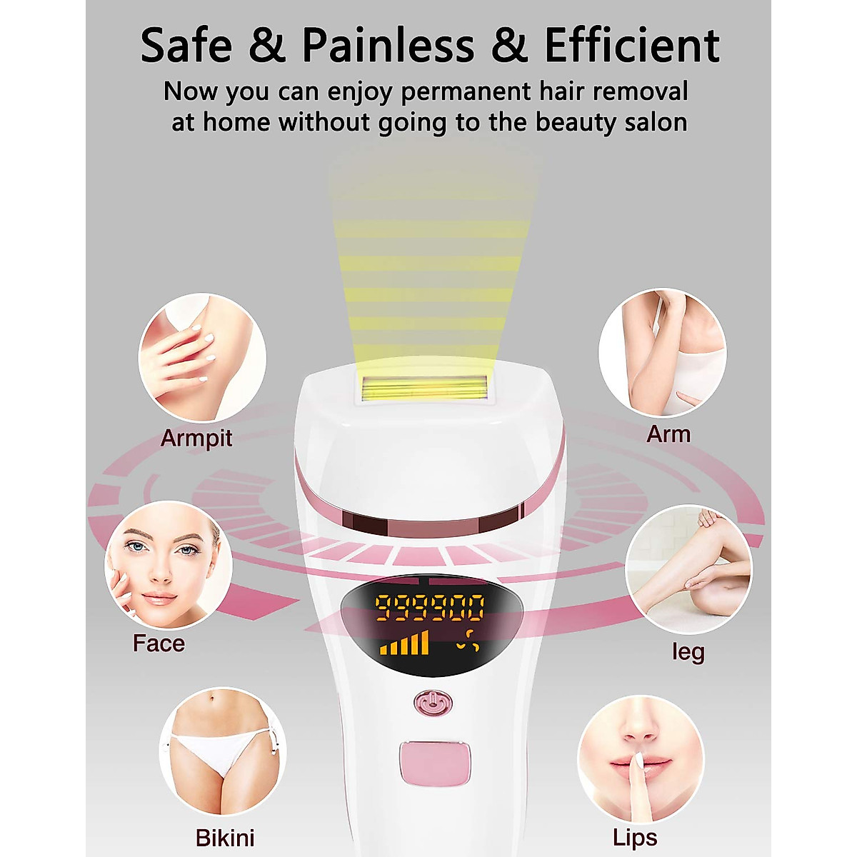 At Home Laser Hair Removal for Women and Men Upgraded to 999,900 Flashes - ProCIV IPL Permanent Hair Removal Painless Hair Remover Device for Whole Body