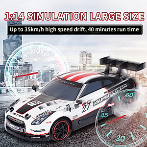 iBliver GT RC Drift Cars 1:14 Remote Control Car 35km/h Drift Vehicle 40min Playing time 4WD High Speed Sport Racing Car Gifts Toy for Adults Kids