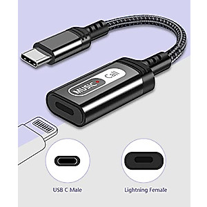 USB C to Lightning Audio Adapter USB Type C Male to Lightning Female Headphones Converter Compatible with iPhone 15/15Pro, iPad Pro, Galaxy S23/S22, MacBook USB C Laptop(Audio Only, Not for Charging)