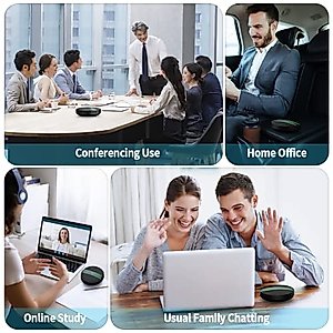 KAYSUDA Bluetooth Conference Speakerphone Wireless Microphone and Speaker for Mobile Phone and Computer, USB Office Speakerphone for Skype, Zoom