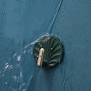 Bemurthos Adhesive Wall Hooks Towel Hooks, Sticky Waterproof Plastic Hooks for Hanging Towel, Robe, Coat, Decorative Wall Hooks for Bathroom Kitchen Shower, Novelty Adhesive Hook, Green, 4 Pack