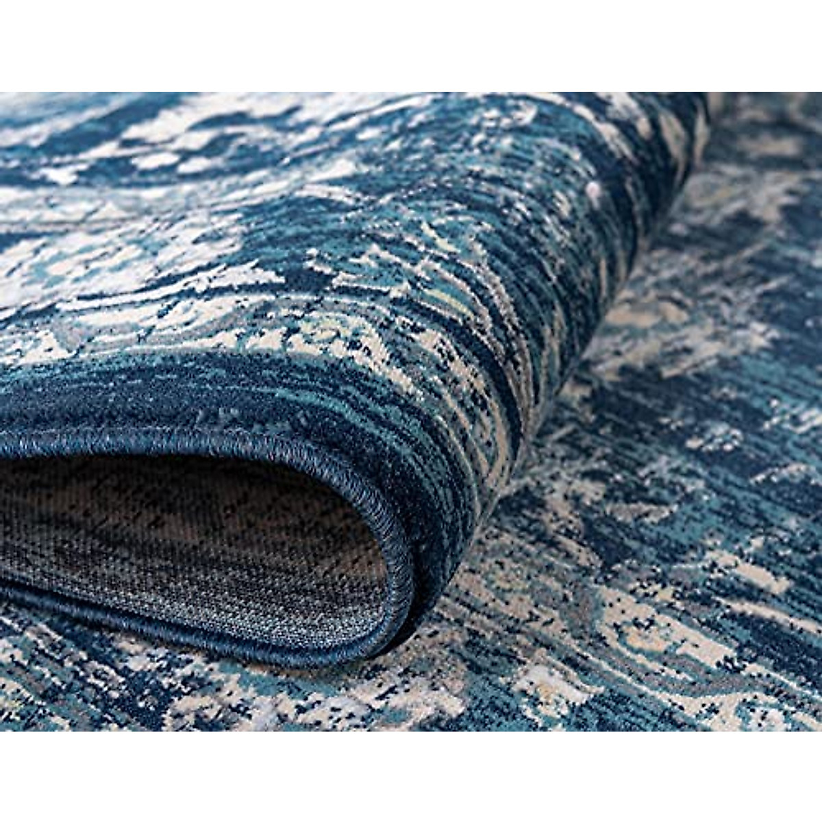 Unique Loom Oslo Collection Traditional Botanical Navy Blue Area Rug (6' x 9')