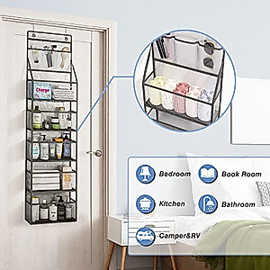 Fixwal 6-Shelf Over Door Hanging Pantry Organizer Storage with Clear PVC Pockets Nursery Closet 3 Small for Bedroom Baby Kids Cosmetics Toys and Sundries