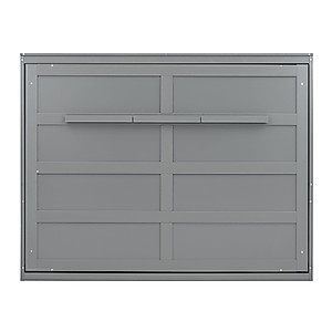 Hlcodca Modern Queen Size Murphy Bed, Solid Wood Foldable Platform Bed Or Can Be Folded Into A Cabinet, Queen Murphy Bed Frame for Bedroom, Living Room Or Home Office (Gray-013)