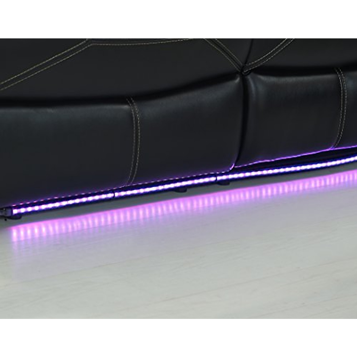 New Classic Furniture Flynn Sofa with Lighted Base, Black