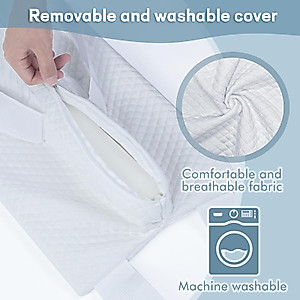 Siumir Twin to King Bed Converter Kit with Strap, 12'' Extra Wide Bed Bridge, Detachable and Machine-Washable Cover/Multiple Fixings/One-Piece Foam, Bed Connector for Stayover, Family Room